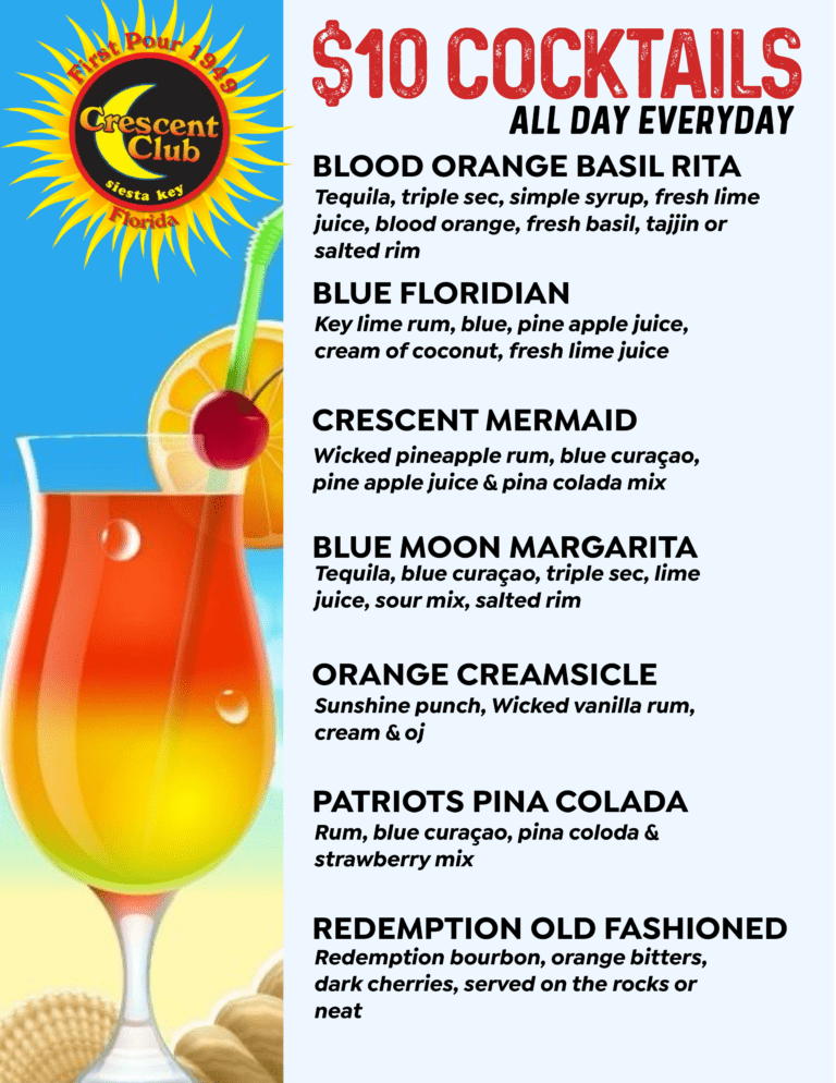 MENUS – Crescent Club